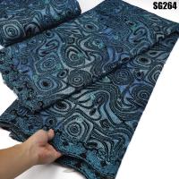 China Sequins Decoration Wedding/Party Dress Nice Flocking Velvet Lace African Lace Fabric for sale