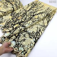 China New arrival Unique shiny  flocking velvet lace with sequins Senegal dress Ghana fabric african lace wedding dress  abaya fabric for sale