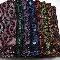 China Unique shiny  flocking velvet lace with sequins african lace Senegal fabric for party for sale
