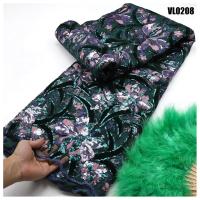 China 2021 the latest net lace with velvet mulit-color embroidery lace fabric with sequins for sale