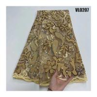 China high quality tulle lace with velvet lace fabric flower embroidered with sequins for the big party for sale