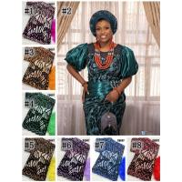China The latest high quality flocking velvet lace fabrics for african ladies party dress with sequins sewing accessories for party for sale