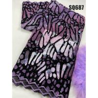China The latest high quality flocking velvet lace fabrics for african ladies party dress with sequins sewing accessories for party for sale