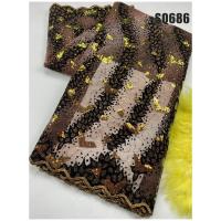 China New styles flocking velvet lace with sequins african lace Senegal dress for party Ghana lace fabric women clothing for sale