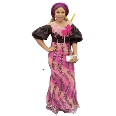 China Party and Ghana Lace Fabric Styles Flocking Velvet Lace Senegal Dress with Sequins for sale