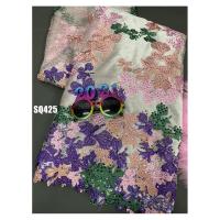 China High quality velvet lace with stones embroidery lace african fabric for wedding for sale