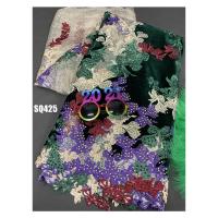 China High quality velvet lace with stones embroidery lace african fabric for wedding for sale