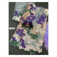 China High quality velvet lace with stones embroidery lace african fabric for wedding for sale