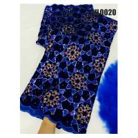 China Nice african lace embroidery velvet lace fabrics with sequins for dress for sale