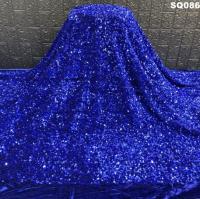 China nigerian full sequins french tulle lace fabric embroidery new velvet lace for sale