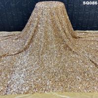 China nigerian full sequins french tulle lace fabric embroidery new velvet lace for sale