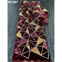 China 2020 African Embroidered Sequin French Velvet Lace Fabric Width 50/52