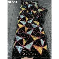 China 2020 African Embroidered Sequin French Velvet Lace Fabric Width 50/52