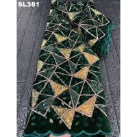 China 2020 African Embroidered Sequin French Velvet Lace Fabric Width 50/52