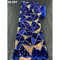 China 2020 African Embroidered Sequin French Velvet Lace Fabric Width 50/52