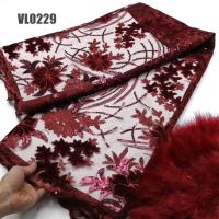China wholesale price african velvet lace fabric for wedding party for sale