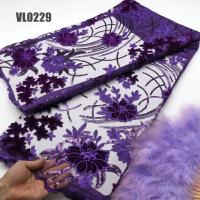 China wholesale price african velvet lace fabric for wedding party for sale