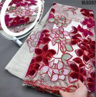 China Supoo 2023 Luxury Velvet Lace for Wedding Embroidery Velvet Fabric Tulle Lace with Stones for sale