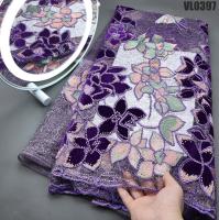 China Supoo 2023 Luxury Velvet Lace for Wedding Embroidery Velvet Fabric Tulle Lace with Stones for sale