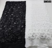 China Supoo High quality Dubai dentelle 3D Lace Fabric french lace fabric net fabric embroidery for wedding and party dress for sale