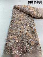 China 2023 Supoo 3d floral lace fabric 3d floral lace fabric for wedding 3D lace fabric for sale