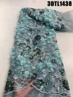 China 2023 Supoo 3d floral lace fabric 3d floral lace fabric for wedding 3D lace fabric for sale