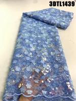 China Dubai 3d embroidery lace heavy beaded luxury 3D lace fabric for sale