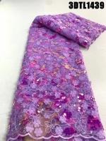 China Dubai 3d embroidery lace heavy beaded luxury 3D lace fabric for sale