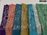 China Support 7 Days Sample Order Lead Time African Lace Fabric Cotton Mesh 3D Flower Lace Applique for Dress for sale