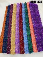 China African Lace Fabric Beads Bead Lace Fabric Mesh Sequins Lace Fabric for sale