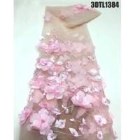 China Polyester / Cotton 3d Flower Lace Applique Embroidered for Wedding 2023 Width 0'' to 7/8 for sale
