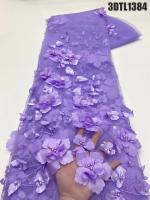 China 2023 Net Lace 3D Flower Applique Embroidered for Wedding Support 7 Days Sample Order for sale