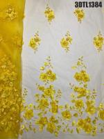 China 2023 Net Lace 3D Flower Applique Embroidered for Wedding Support 7 Days Sample Order for sale