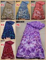 China 3D Lace Fabric Embroidered Mesh Fabric with Beads Flower French Eco-friendly Fabric for sale