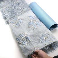 China Latest Design Brocade Jacquard Lace Fabric With Feather  Nigeria Lace Fabric For Party Dress for sale
