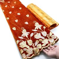 China African Velvet Lace Fabric French Lace with Sequin Embroidery Fabric for Party Dress for sale