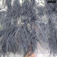 China Outdoor Furniture Fabric Vinyl Woven Mesh with Net Lace and Glitter Ostrich Feather for sale