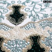 China 3D Flower Decoration Embroidery Guipure Mix Tulle Velvet Fabric for Dress from Africa for sale