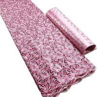 China African Embroidered  Lace Fabrics with Sequins Fabric Nigerian for Women Wedding for sale