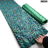 China African Embroidered  Lace Fabrics with Sequins Fabric Nigerian for Women Wedding for sale