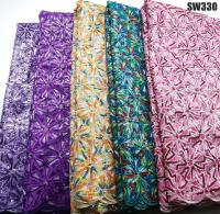 China African Embroidered  Lace Fabrics with Sequins Fabric Nigerian for Women Wedding for sale