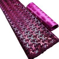 China 51 inchs Width African Luxury French Tulle Sequin Lace Fabric 100% Cotton for sale
