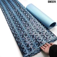 China 51 inchs Width African Luxury French Tulle Sequin Lace Fabric 100% Cotton for sale