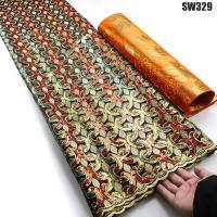 China 51 inchs Width African Luxury French Tulle Sequin Lace Fabric 100% Cotton for sale