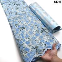 China African  Sequins Lace Fabric Africanc French Net Lace with Sequence Nigerian Mesh Velvet Lace for Women Sewing for sale