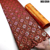 China Fashion French Cord Lace Fabric Latest African Guipure Lace Fabric High Quality Sequins Lace for Nigeria for sale