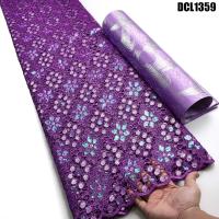 China Fashion French Cord Lace Fabric Latest African Guipure Lace Fabric High Quality Sequins Lace for Nigeria for sale