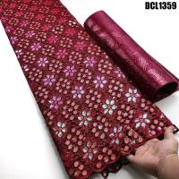 China Fashion French Cord Lace Fabric Latest African Guipure Lace Fabric High Quality Sequins Lace for Nigeria for sale