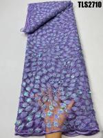 China Voile Lace Fabric Senegal/Ghana Lace Organza Sequins Mesh African 100% Cotton Sustainable for sale