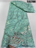 China African senegal wedding suppliers of fabrics 100% cotton african  organza lace 2023 french sequins for clothing textiles for sale